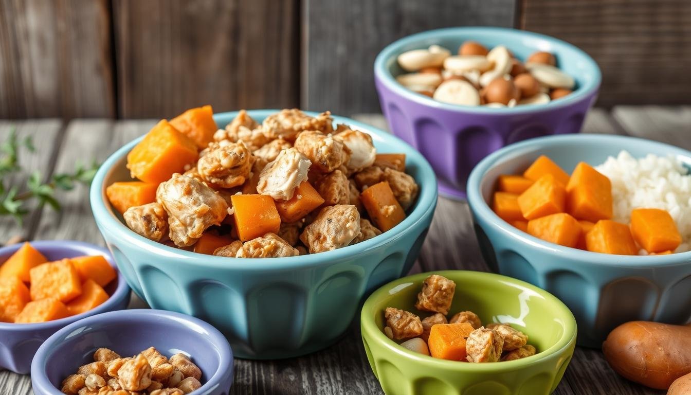 Homemade Chicken Rice Sweet Potato Dog Food Recipe